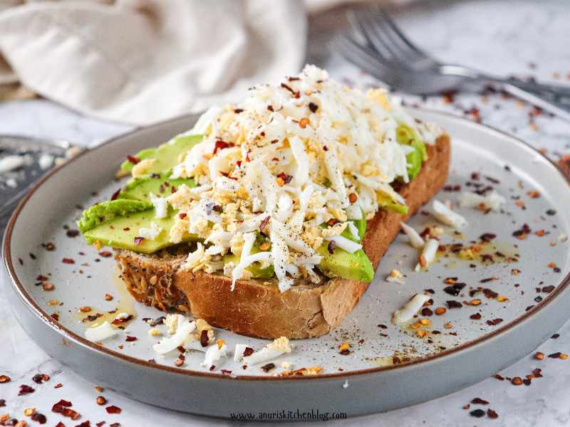TikTok Grated Egg Avocado Toast Recipe - Anuri's Kitchen