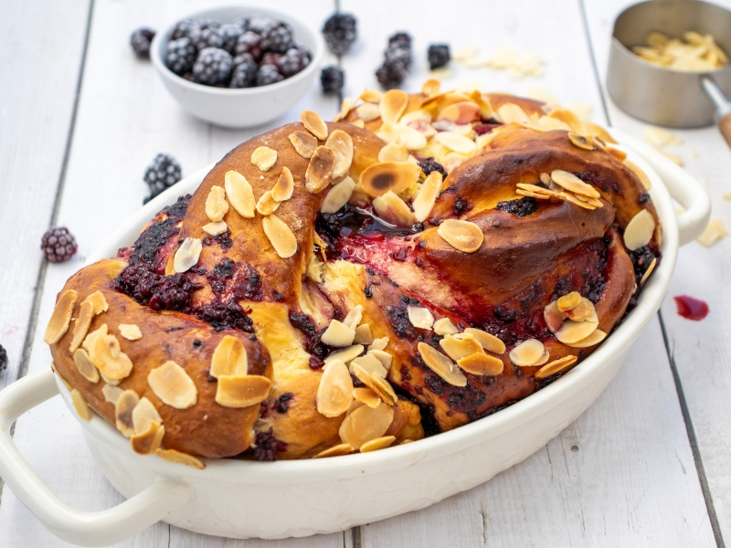 Blackberry Swirl Bread with Almond Flakes recipe - Anuri's Kitchen