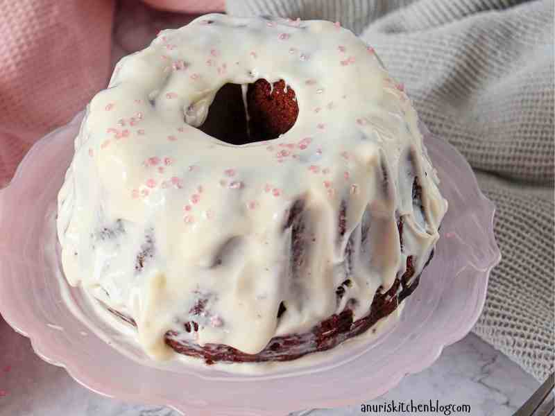 Red Velvet Love Bundt Cake Recipe - Anuri's Kitchen